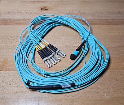 7m-10m OM3 MTP 12 to LC 8 Fiber Breakout Cable (50/125) Corning ...