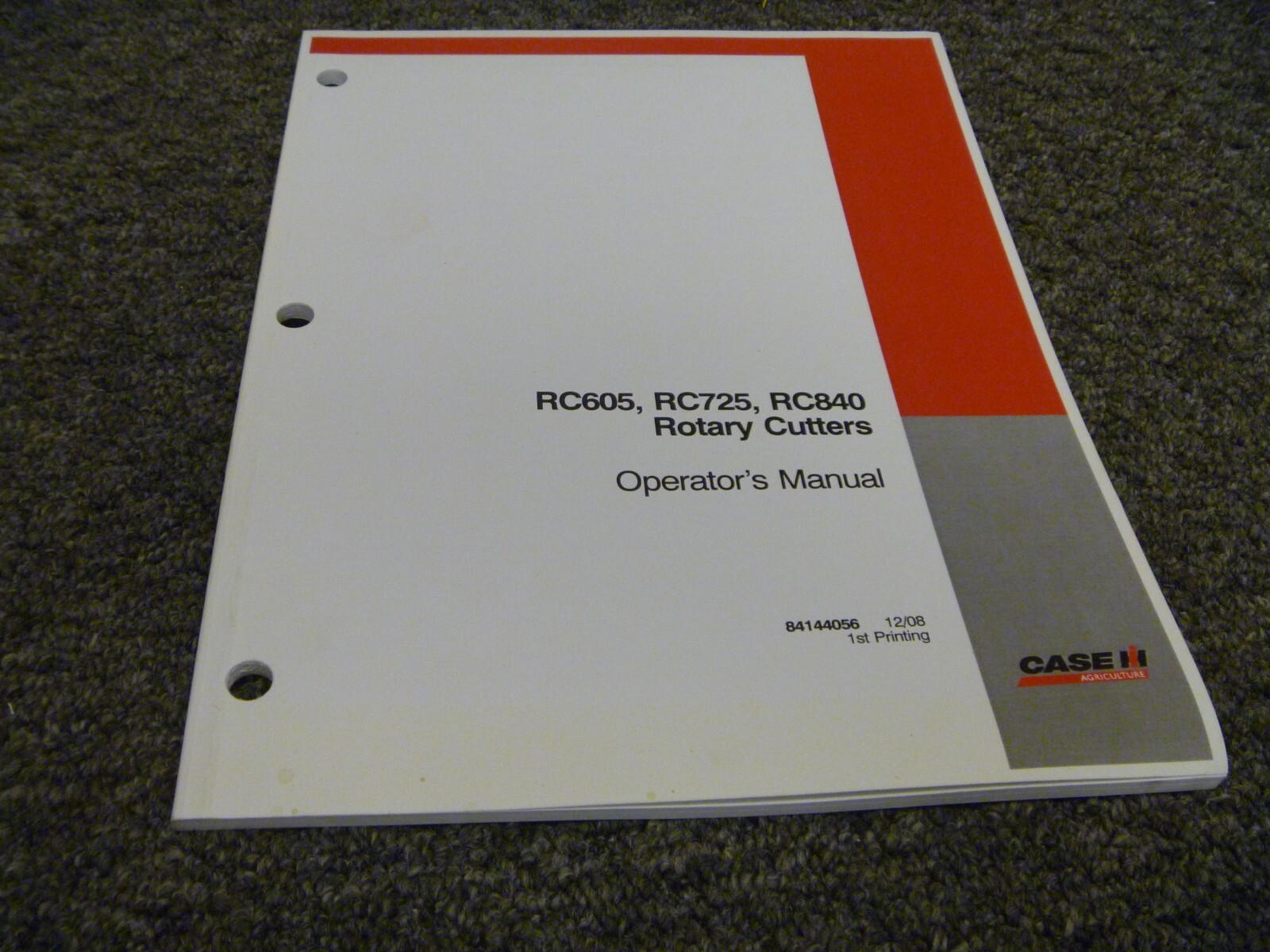 Case RC605 RC725 RC840 Rotary Cutter Mower Owner Operator Maintenance ...