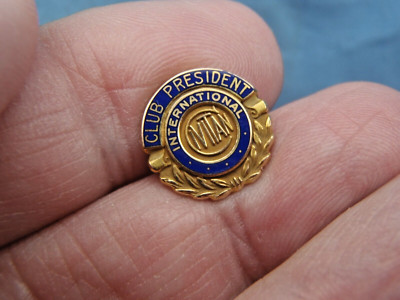 Solid 10K Yellow Gold International Civitan Club President Lapel Pin ...