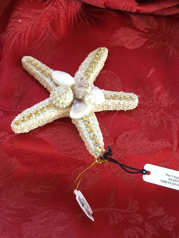 NEW FLAWLESS Stunning PIER 1 IMPORTS Shells SEASHELL Starfish Christmas ...