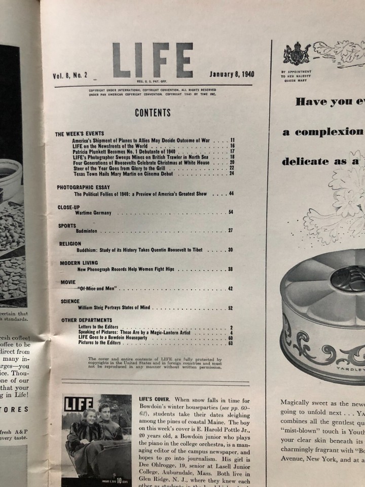 Vintage Life Magazines 1940/41 WWII/Political Campaigns/Hollywood ...