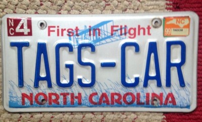 NORTH CAROLINA VANITY PERSONALIZED LICENSE PLATE CAR TAGS AUTO LICENSE ...