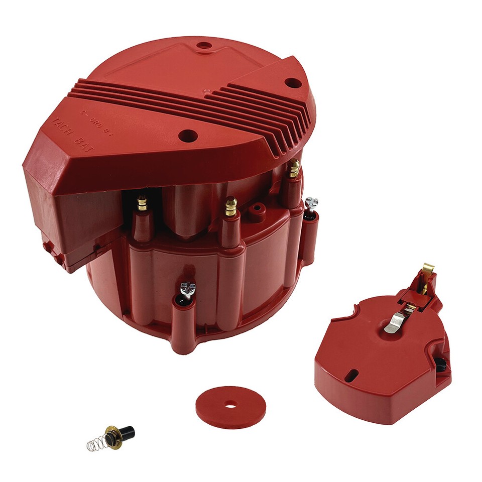 Chevy GM Red HEI Large Distributor Cap Rotor Kit SBC BBC 305 327 350 ...
