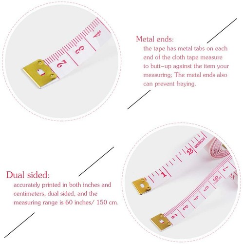 Body Measuring Ruler Sewing Cloth Tailor Tape Measure Soft Flat 60 ...