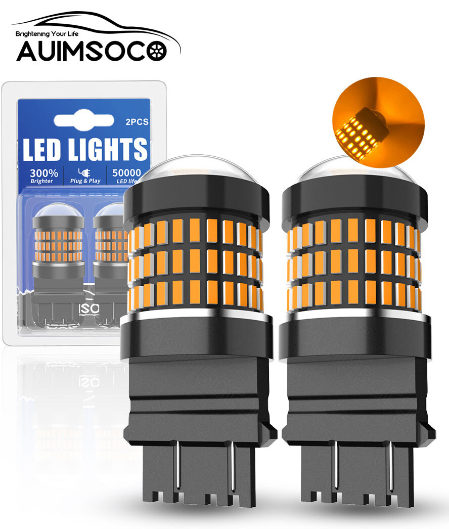 3157 3156 LED Turn Signal Light Bulbs Amber CANBUS Anti Hyper Flash ...