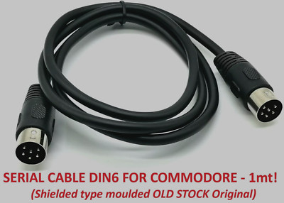 Cavo seriale Cable 1541 Floppy Disk DIN 6 poli Commodore 64 128 Vic20 ...