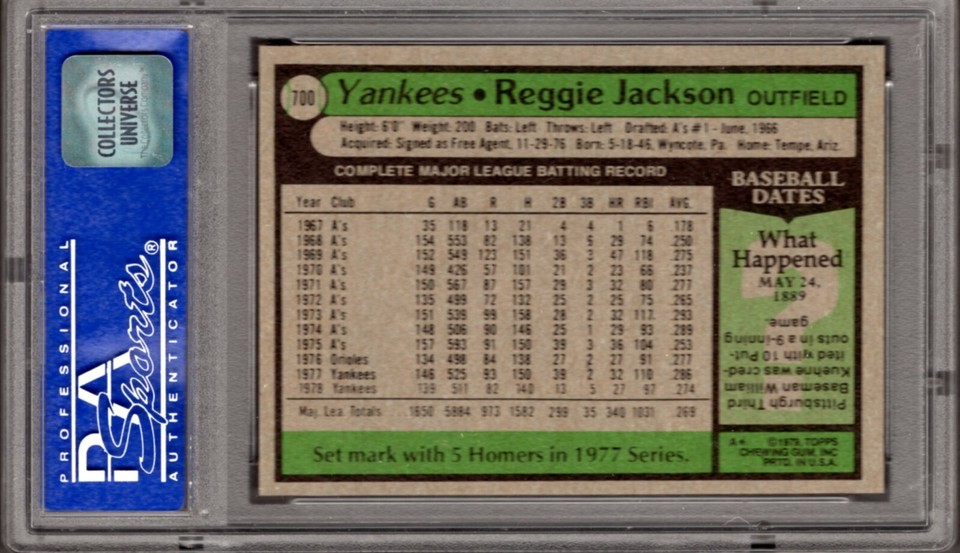 1979 TOPPS REGGIE JACKSON CARD #700 PSA 8 NM-MT **NEW YORK YANKEES** | eBay