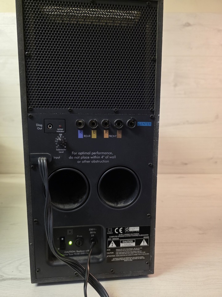 Dell Altec Lansing ADA995 THX Computer Speaker System Powered Subwoofer ...