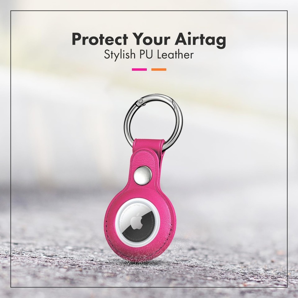 New Apple Airtag Leather Keychain for Apple Airtags | Air Tags-2 Pack ...