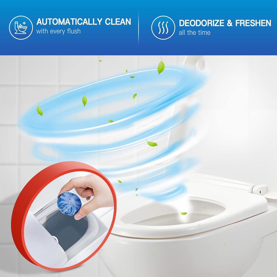 Automatic Toilet Bowl Cleaner Tablets, Bathroom Toilet Tank Cleaner (12 ...