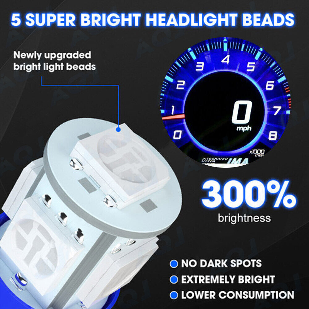 10X BLUE Instrument Gauge Cluster Light Bulb LED Kit For 2003-2006 ...