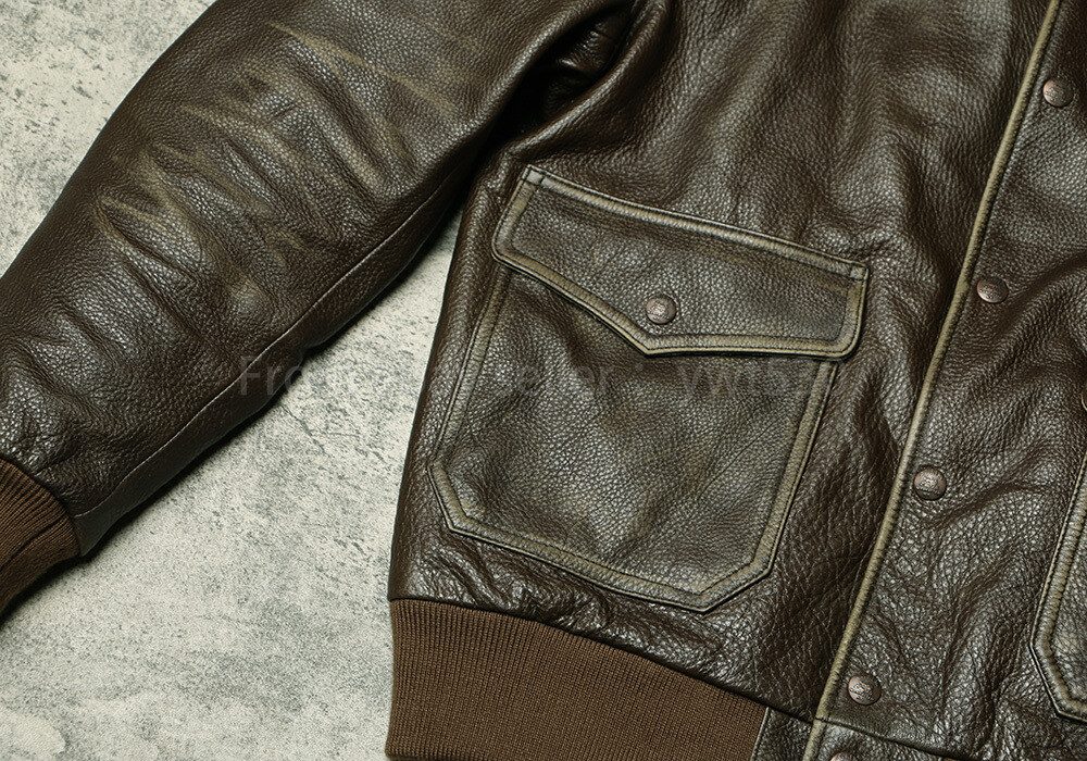 A1 Bomber Jacket Handaged Tea Core Leather Men's Vintage Leather Jacket ...