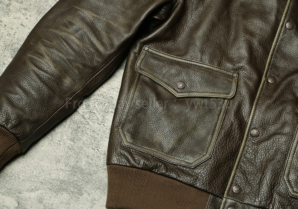 A1 Bomber Jacket Handaged Tea Core Leather Men's Vintage Leather Jacket ...