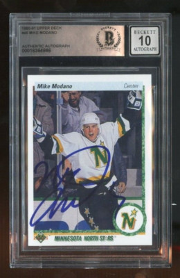 1990 Upper Deck # 46 Signed Mike Modano RC BAS Authenticated AUTO 10 | eBay