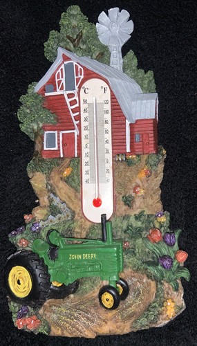 Vintage John Deere Tractor Thermometer Hand painted Resin Farm | eBay