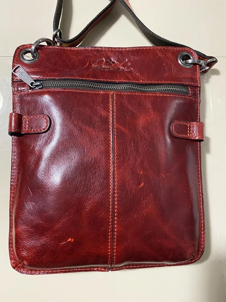 Patricia Nash Francesca Red Leather Crossbody Organizer Purse Pockets ...