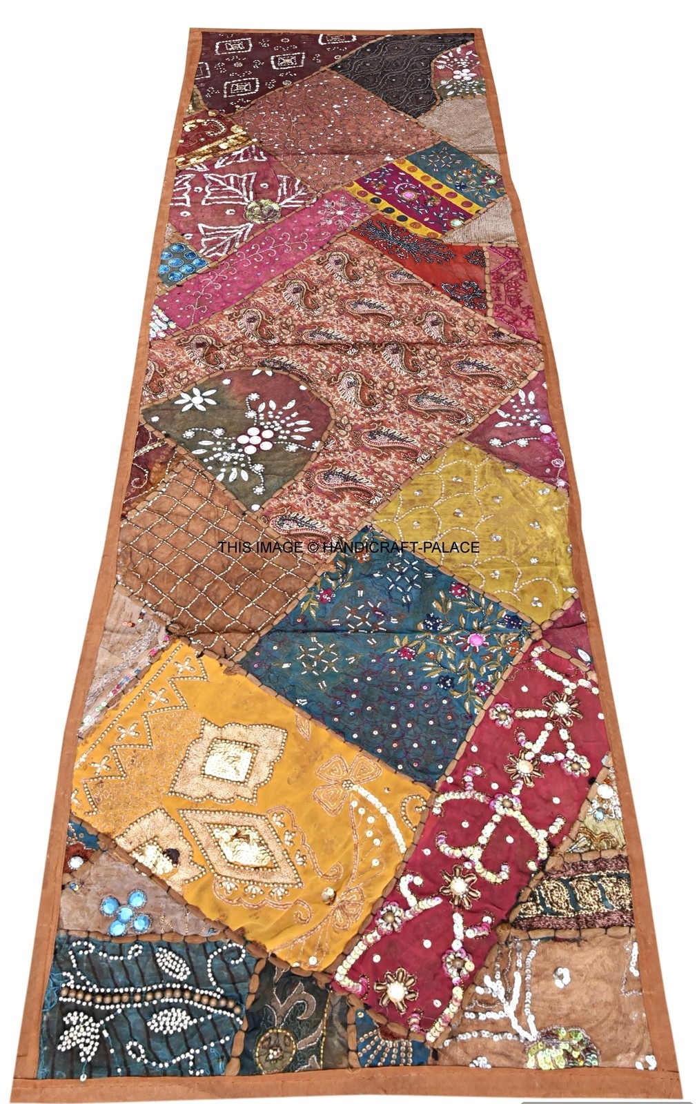 HANDMADE PATCHWORK BOHEMIAN RUNNER WALL HANGING EMBROIDERED VINTAGE ...