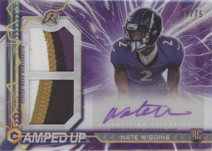 2024 Topps Resurgence - Amped Up Rookie Patch Autographs Nate Wiggins # ...