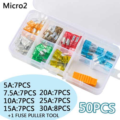 50Pcs Micro 2 Blade Fuse Auto Car Truck Assortment Fit Ford Dodge Fuses ...