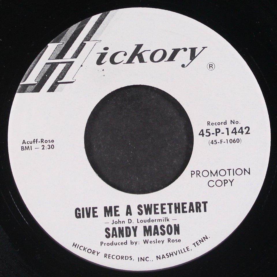 SANDY MASON: there you go / give me a sweetheart HICKORY 7" Single 45 ...