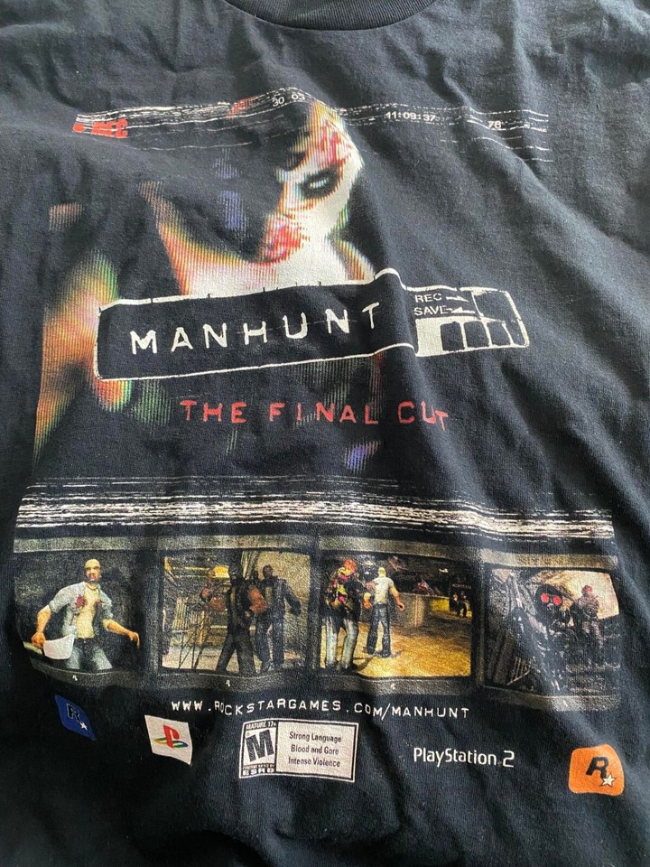 Manhunt Playstation 2 Promo Gamecrazy Long Sleeve T-Shirt Unbranded Rare | eBay