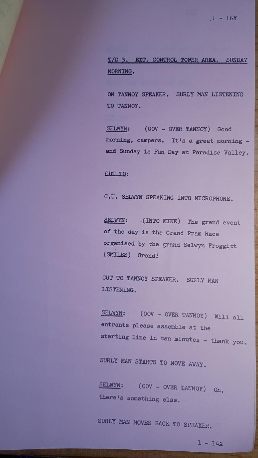 TV Comedy Script: SELWYN (Bill Maynard, | Grelly UK