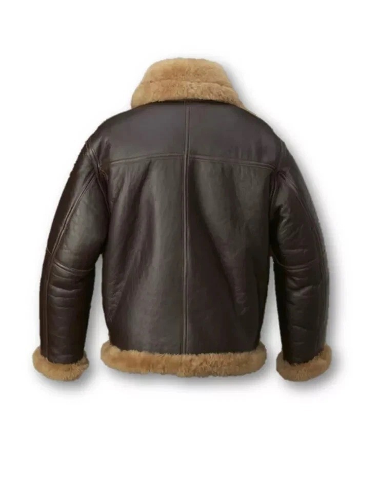 Men's Dunkirk Tom Hardy B3 RAF Sheepskin Shearling Leather Jacket ...