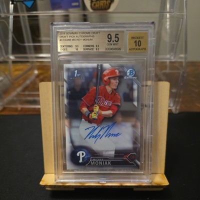 2016 Topps Mickey Moniak Bowman Chrome 1st Auto BGS 9.5 Angels ...