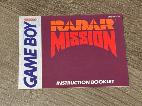 Radar Mission Instruction Manual Booklet Nintendo Game Boy | eBay