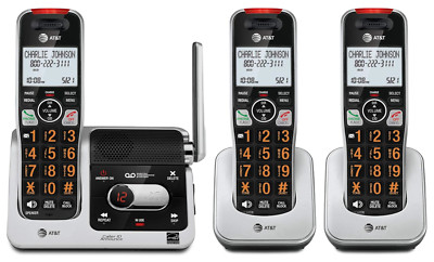 AT&T BL102-3 DECT 6.0 Cordless Phone 3-Handset System with Answering ...