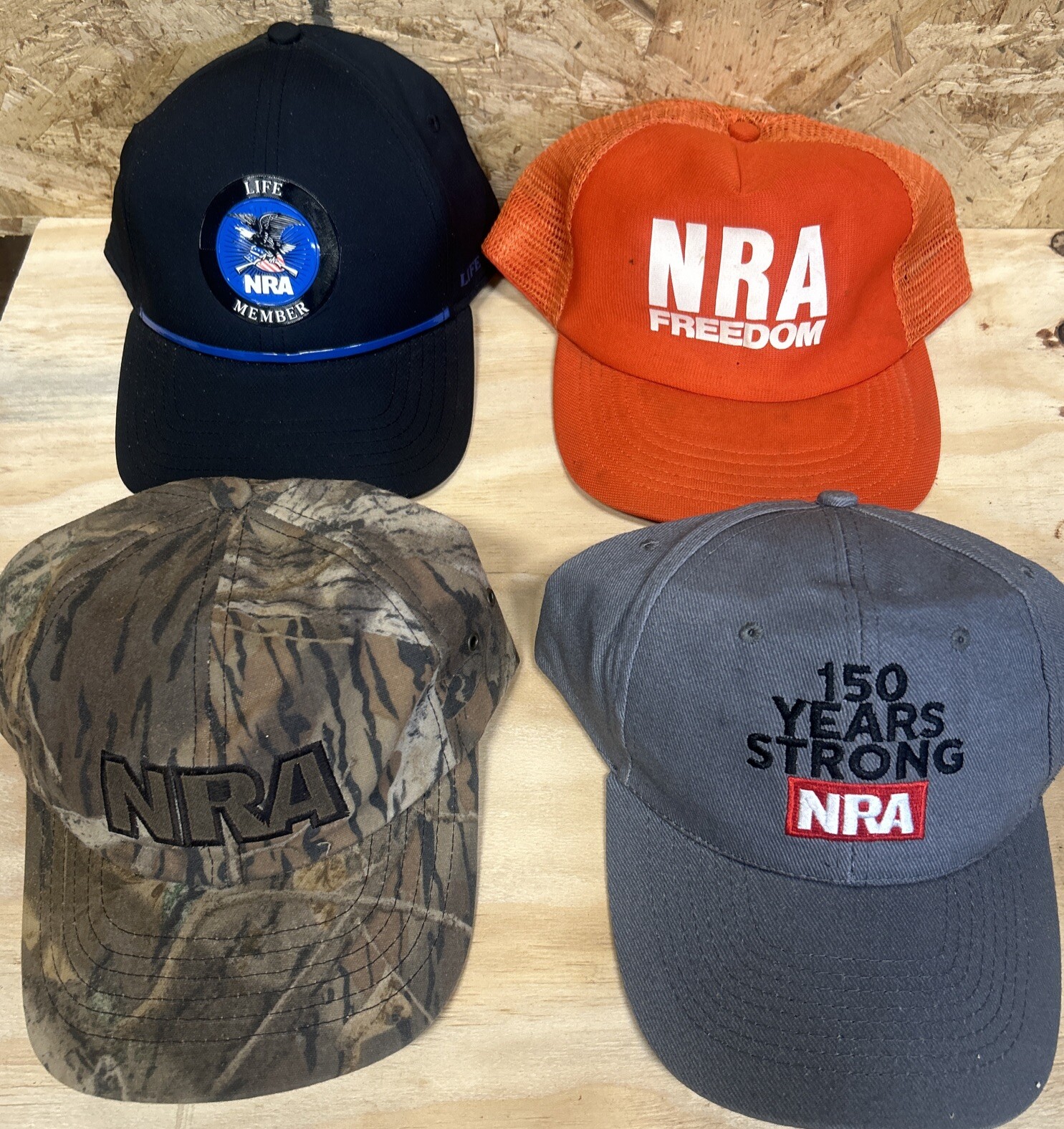Lot Of 4 National Rifle Association Hats NRA Caps Life Member Freedom ...