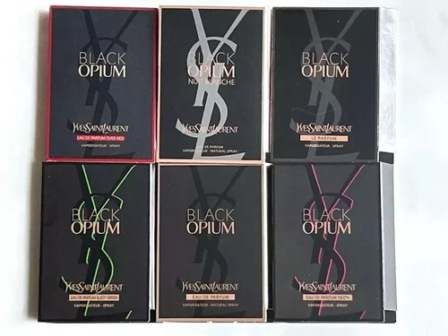 Yves Saint Laurent Black Opium Perfume Collection Sample Spray 6pc Set ...