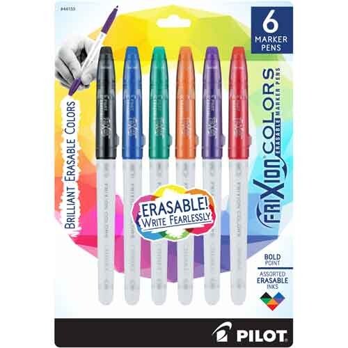 Pilot FriXion Colors Marker Pen Erasable Bold Pt 6/Pk Asst Office ...