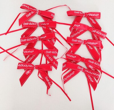 New Lot of 10 BATH & BODY WORKS Red Bows Ribbons | eBay