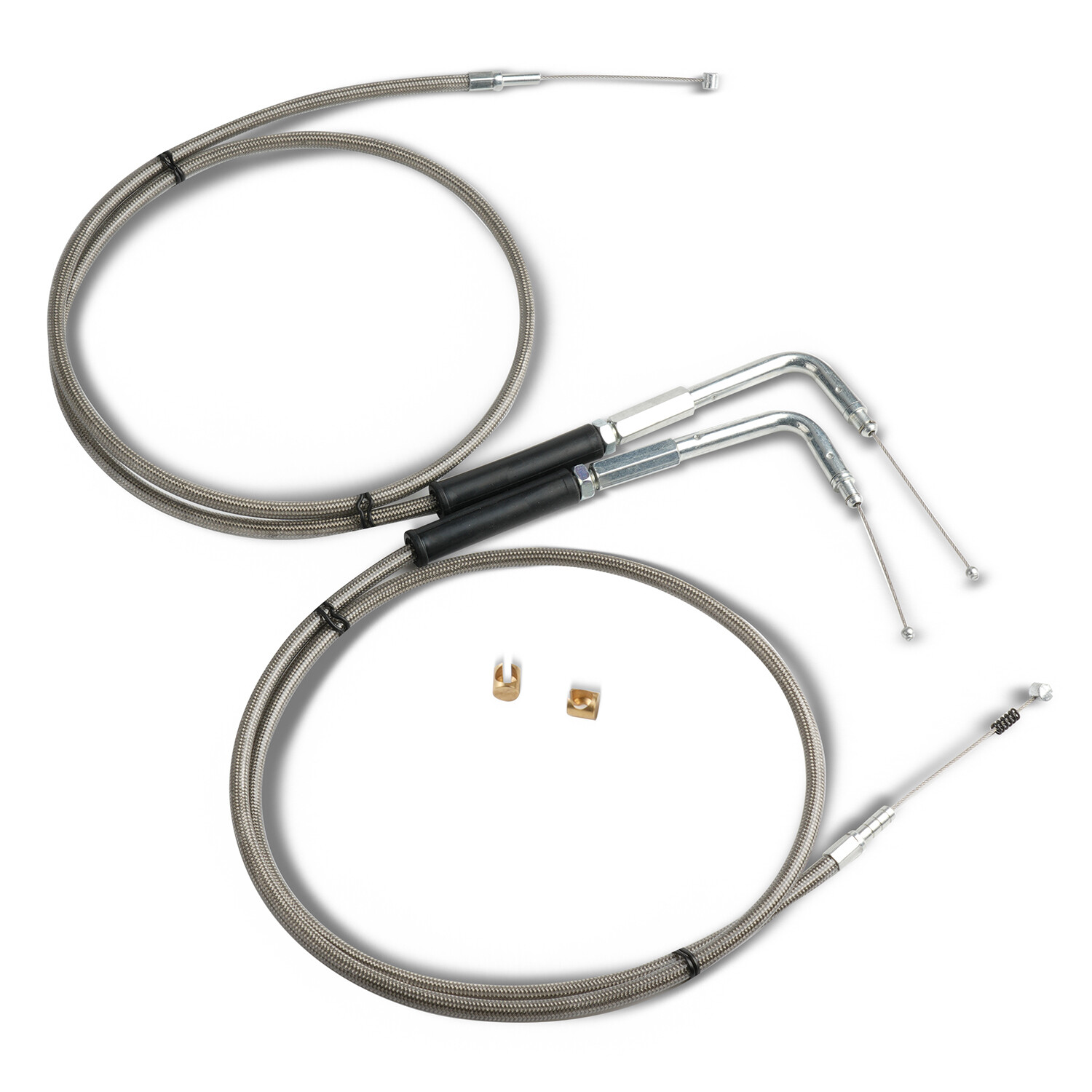 Stainless Steel Throttle and Idle Cable Set fits Harley Davidson 42 ...