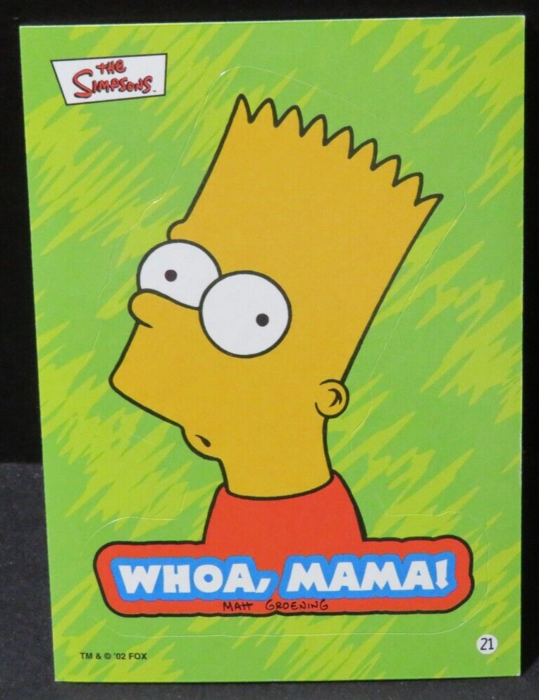 NS24 2002 TOPPS THE SIMPSONS STICKER #21 BART WHOA MAMA | eBay