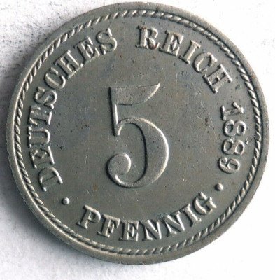 1889 German EMPIRE 5 PFENNIG - Excellent Coin German Bin #12 | eBay