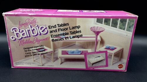 RARE VINTAGE 1987 LIVING PRETTY BARBIE END TABLES & FLOOR LAMP ...