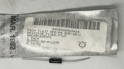 MIL SPEC FIXED FILM RESISTOR PN RNC65K2050FS NSN 5905-00-096-3414 205Ω ...