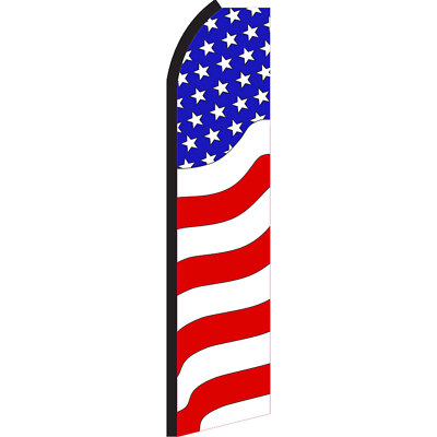 USA Wavy 2 1/2 ft X 11 1/2 ft Polyester Swooper Flag | eBay