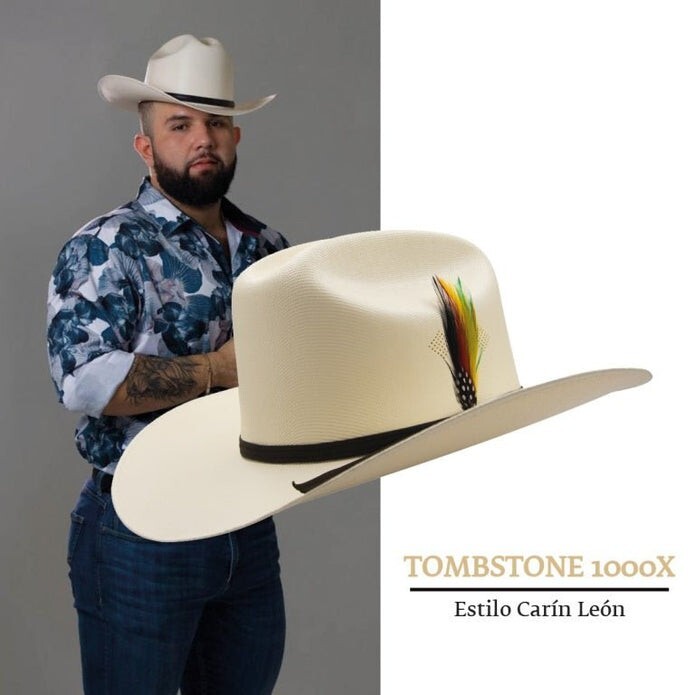 Men's Hats Tombstone 1,000X Carin Leon Straw Cowboy Hat, Sombrero ...
