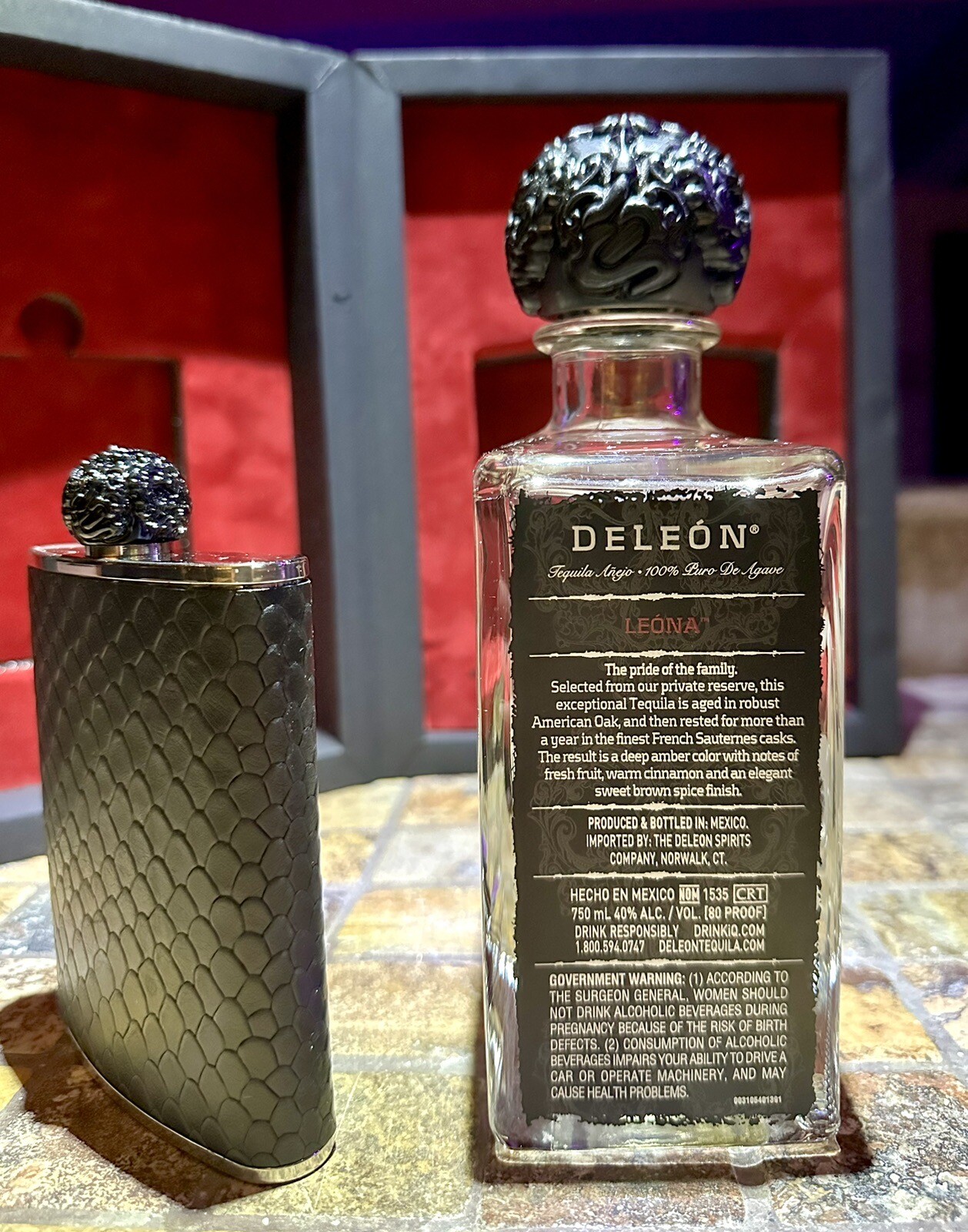 Tequila Deleon LEONA Deluxe Edition Añejo empty bottle W/box Limited ...