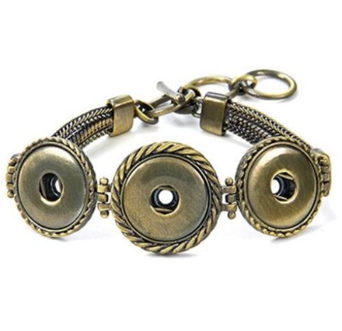 Ginger Snaps™ 3-Snap Antique Brass Multi Chain Bracelet SN90-45 Fashion ...