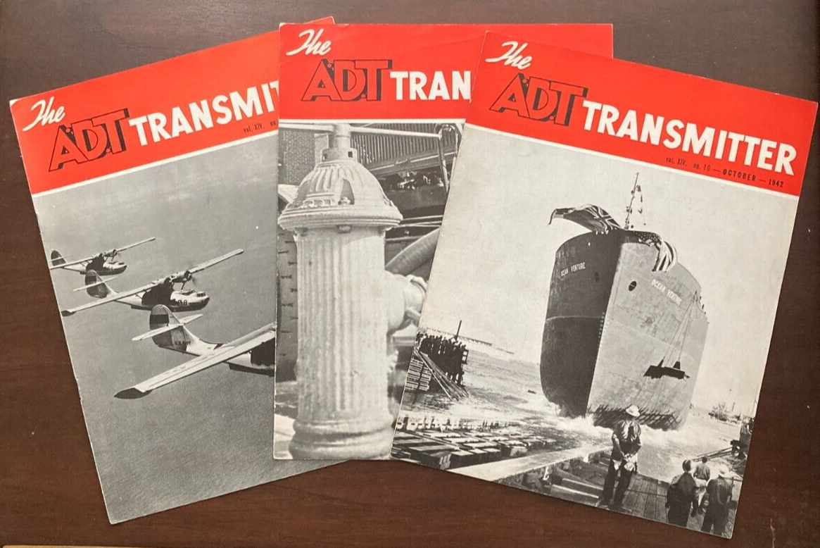 1942 ADT Transmitter Magazine World War II Lot of 3 Fire & Burgler ...