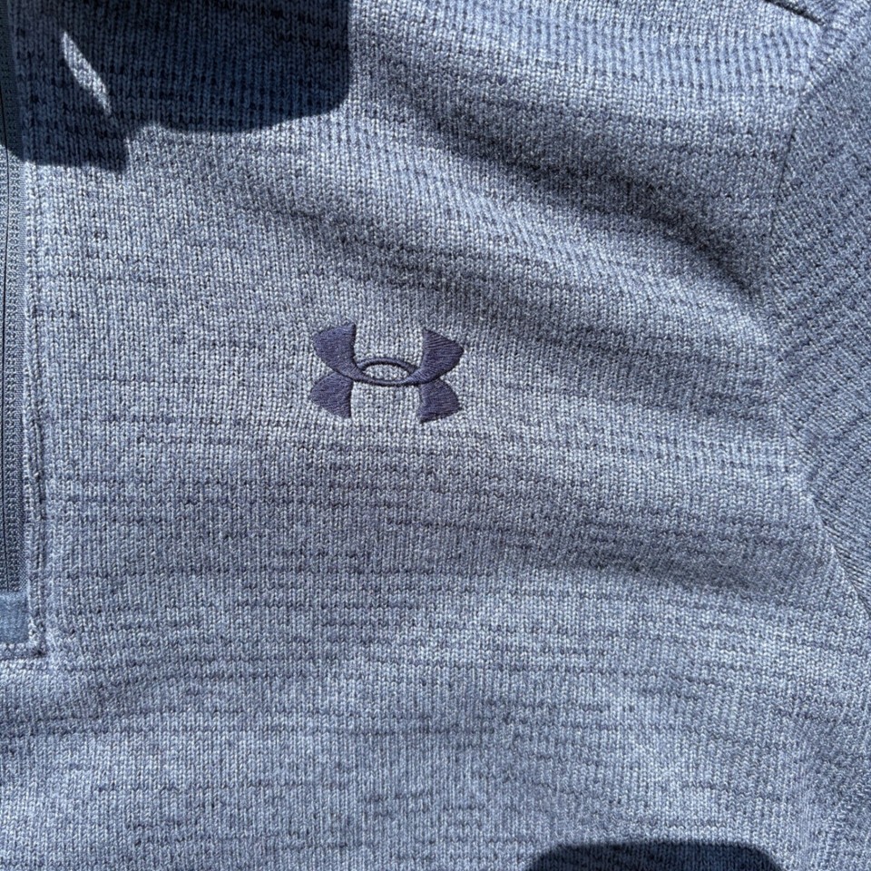 Under Armour Pullover 1/4 Zip Fleece Jacket Pocket Athletic Blue M | eBay