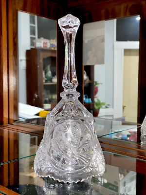 Vintage Hofbauer Cut Lead Crystal 8" Bell With Bird Made in Germany | eBay