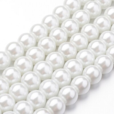 Pearl Round Bead, Strands White, 15 Inch Strands, 8 mm, Jewelry Making ...