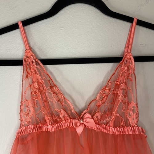 Frederick’s of Hollywood Watermelon Lace Babydoll Nig… - Gem