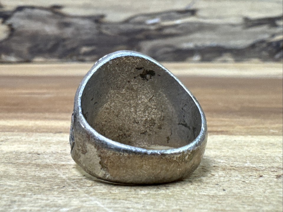 Vintage Ww2 US Marine Intaglio Stone Ring Sterling 15.9g Size 9.5 Iwo ...