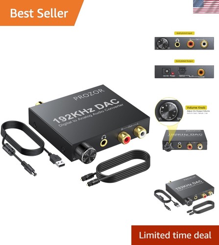 192kHz Digital to Analog Audio DAC Converter with Adjustable Volume ...